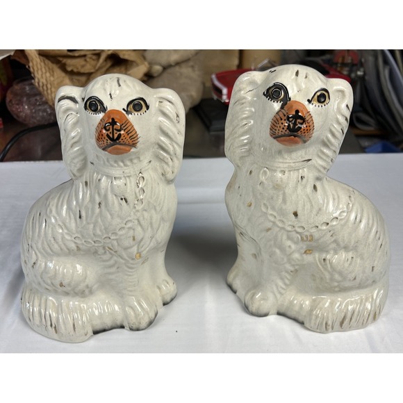 Dog | Vintage Sampson Smith Longton Staffordshire Dog Figurines Pair 19th Century | Poshmark